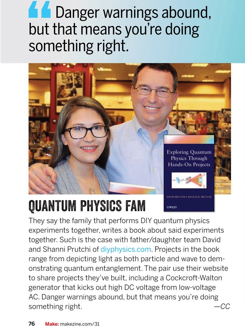 diy Quantum Physics on MAKE Magazine (Volume 31) – diy Physics Blog
